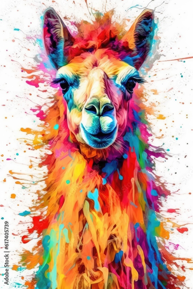 llama form and spirit through an abstract lens. dynamic and expressive ...