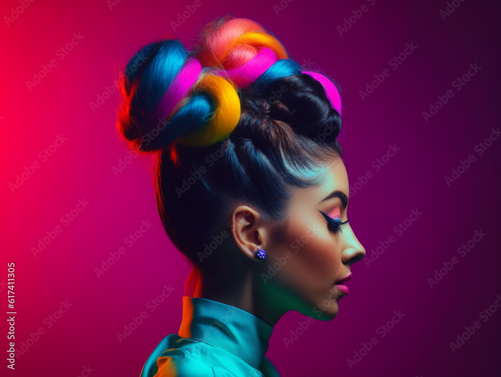 Woman Female Face Portrait Close Up Photo Digital Generated Realistic ...