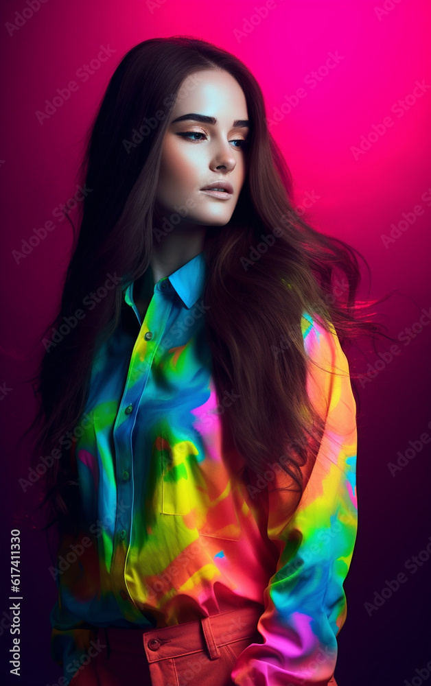 Woman Female Face Portrait Close Up Photo Digital Generated Realistic ...