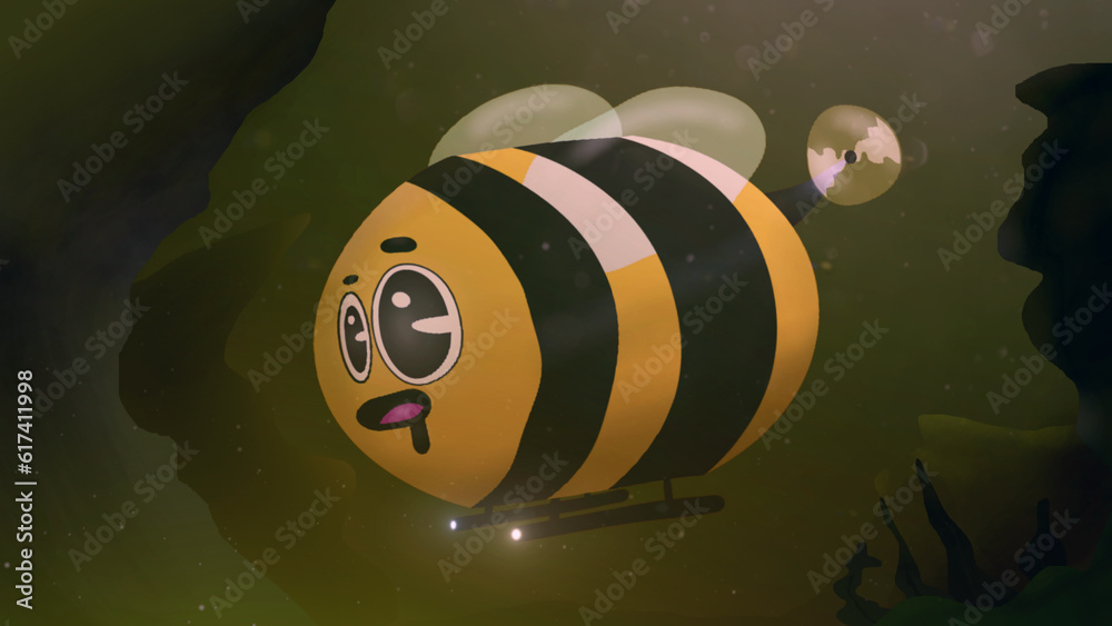 underwater bee swamp exploration illustration Stock Illustration ...