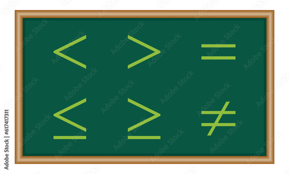 Less than greater than and equal symbol in mathematics. inequality ...