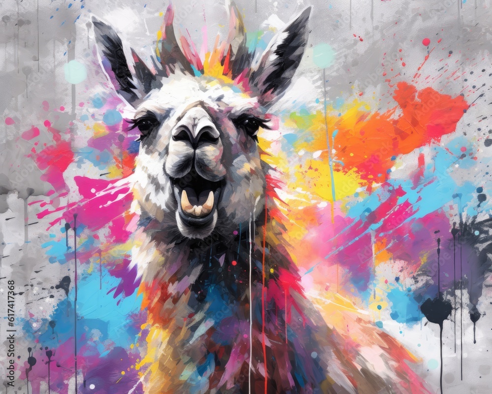 llama form and spirit through an abstract lens. dynamic and expressive ...