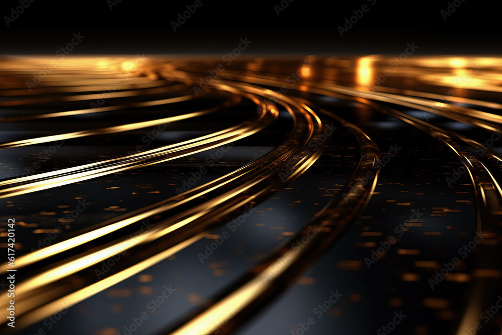 Generative AI illustration of abstract background with long curve ...