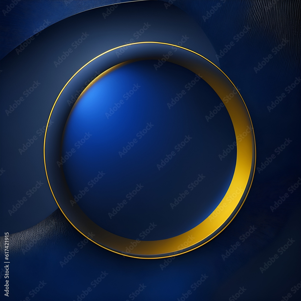 blue background with frame - Dark Navy Blue and Yellow Circles ...
