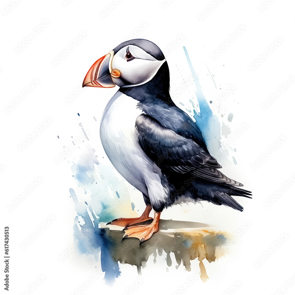 Atlantic puffin, Fratercula arctica, known as the clown of the sea ...