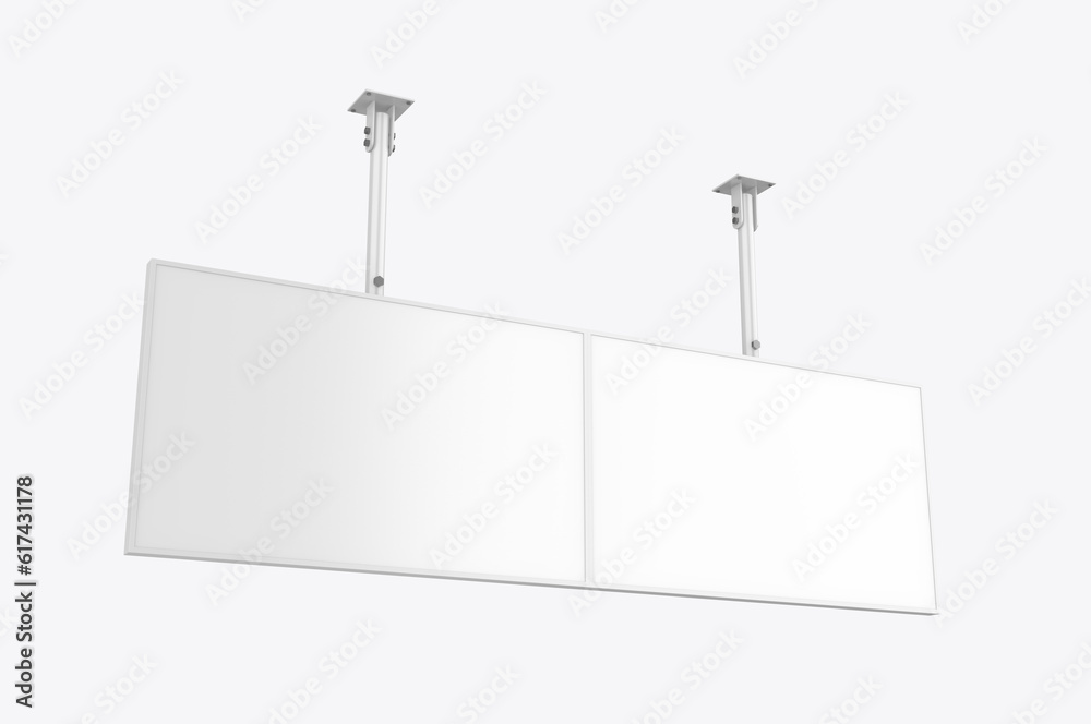 Outdoor digital ceiling mounted display screen blank template, 3d ...
