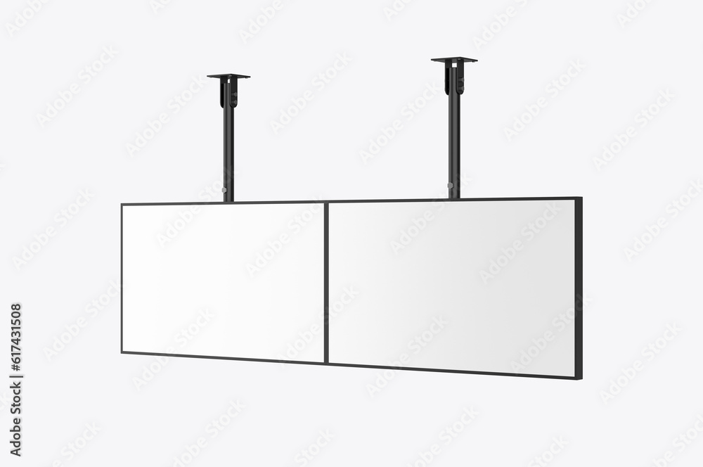 Outdoor digital ceiling mounted display screen blank template, 3d ...