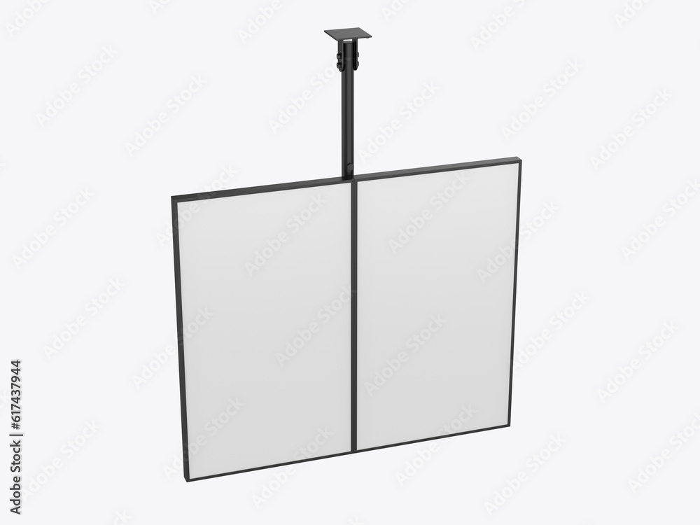 Outdoor digital ceiling mounted display screen blank template, 3d ...