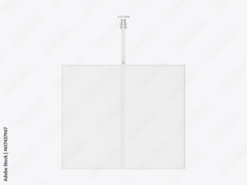 Outdoor digital ceiling mounted display screen blank template, 3d ...