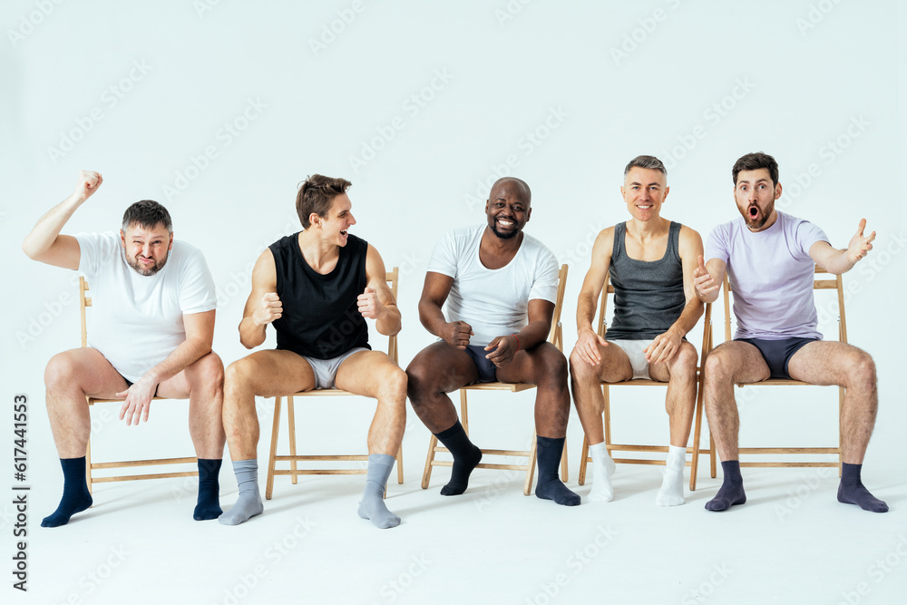 multiethnic men posing for a male edition body positive beauty set ...