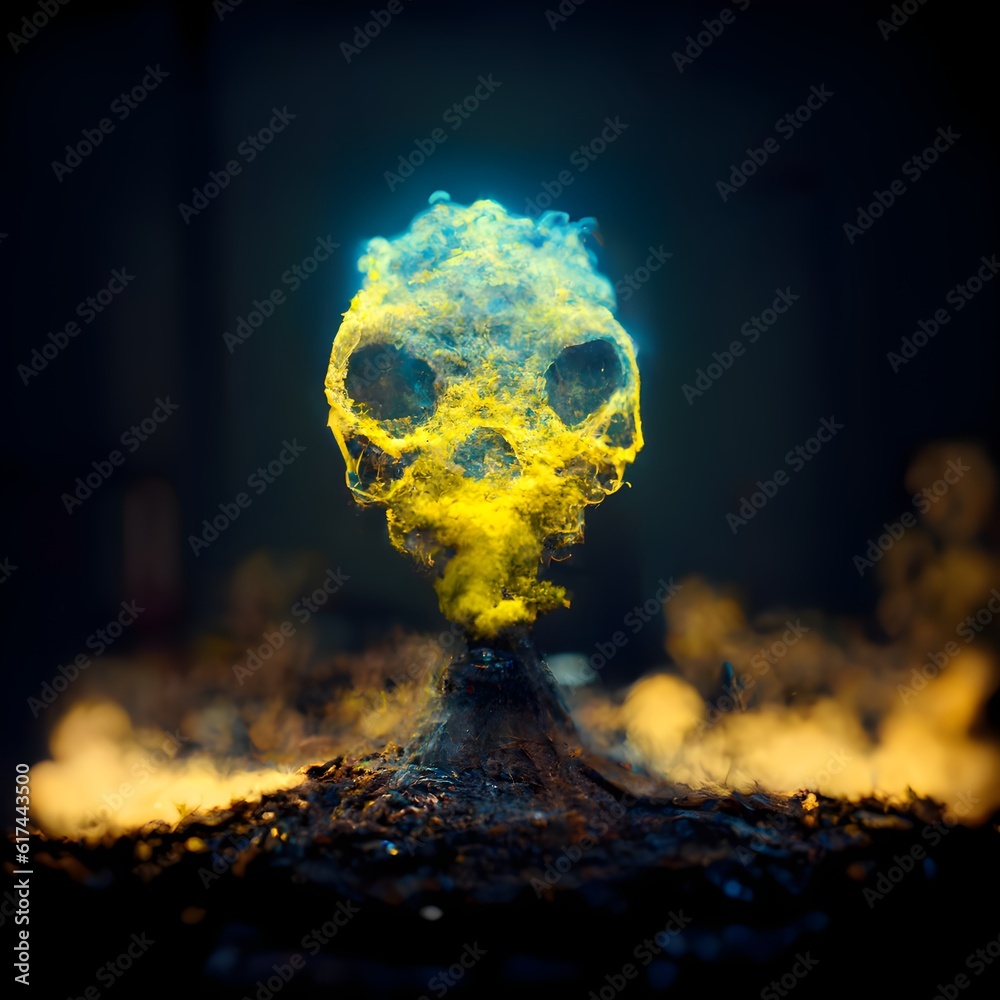 yellow glowing wormhole made out lava lightning aura blue neon smoke on ...