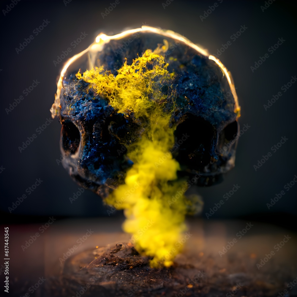 yellow glowing wormhole made out lava lightning aura blue neon smoke on ...