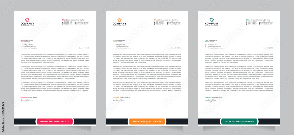 Modern corporate letterhead design. Print ready company letterhead ...