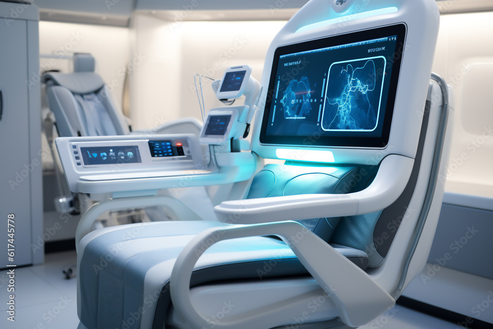 Generative AI - Health chair with smart devices monitor vital signs in ...