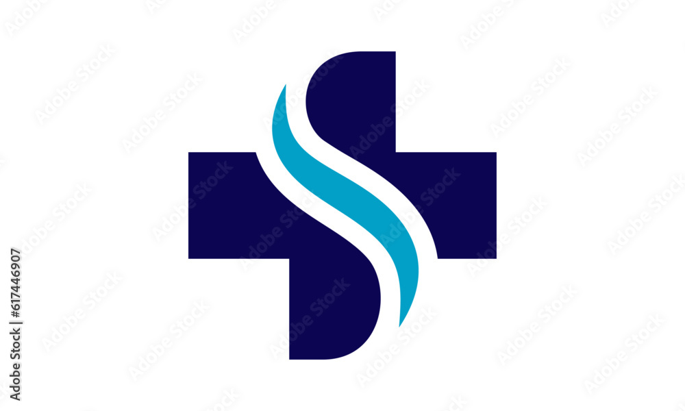 Letter S Medical Logo With Simple and Modern Shape Stock Vector | Adobe ...