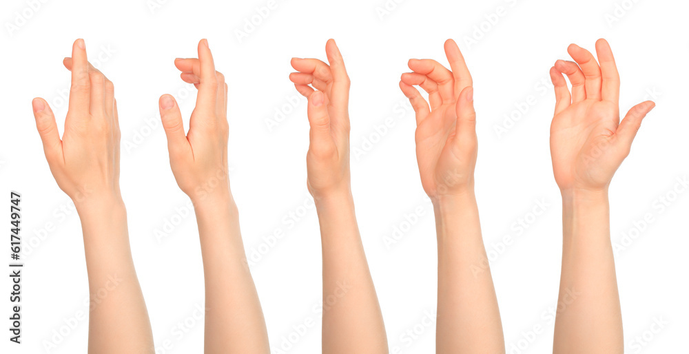 Set of woman hand in motion, isolated on transparent background Stock ...