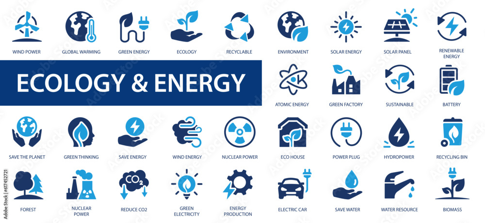 Ecology Line Icons Set 50 Ecology And Nature Green Symbol Collection