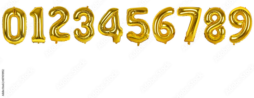 Balloons metallic gold numbers, 3D numbers balloon, Set foil balloons ...