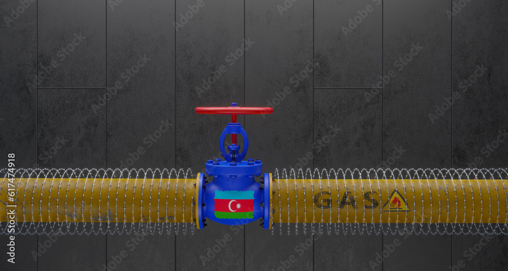 Pipe of gas azerbaijan, Valve on the main gas pipeline azerbaijan ...
