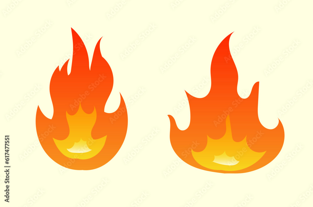 Flame, fire set, light effect. Burning fire. Multi-colored flame in a ...