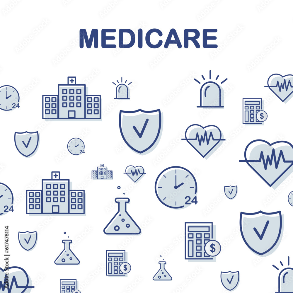 edicare banner web icon for Healthcare and insurance, availability ...