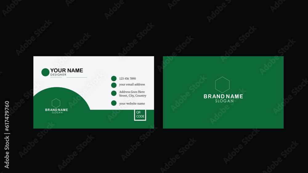 Green and white simple modern visiting card for your business. visting ...