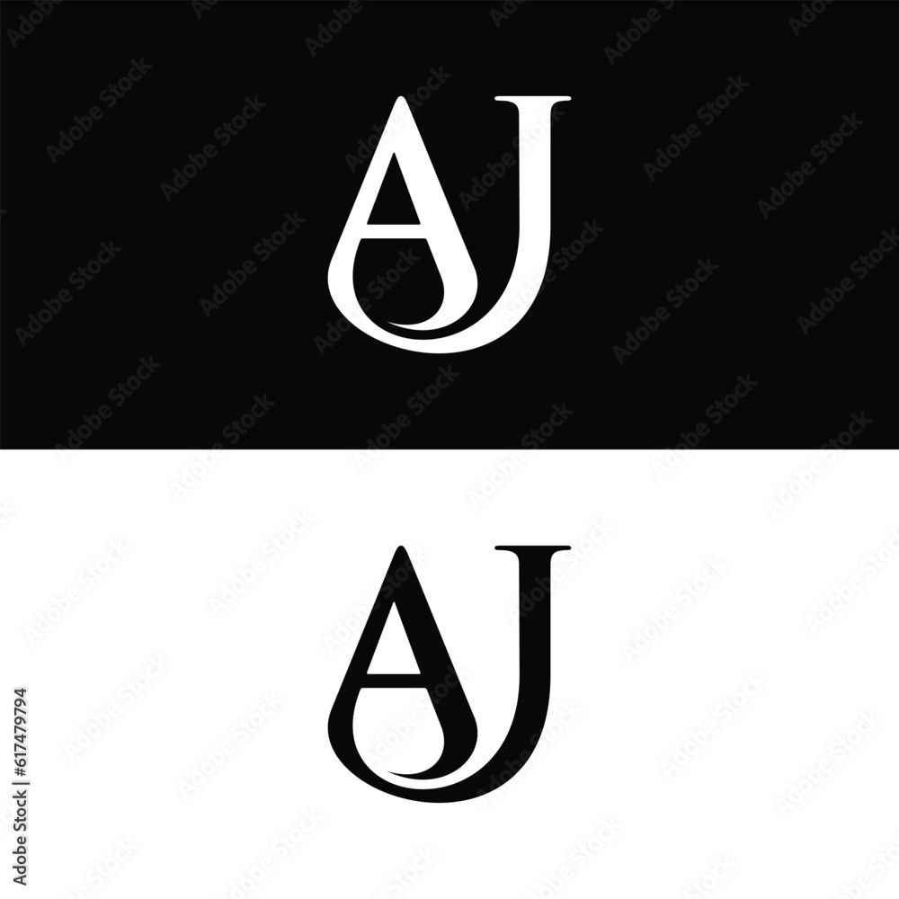 letter AJ vector logo design template, monogram logo in white color and ...