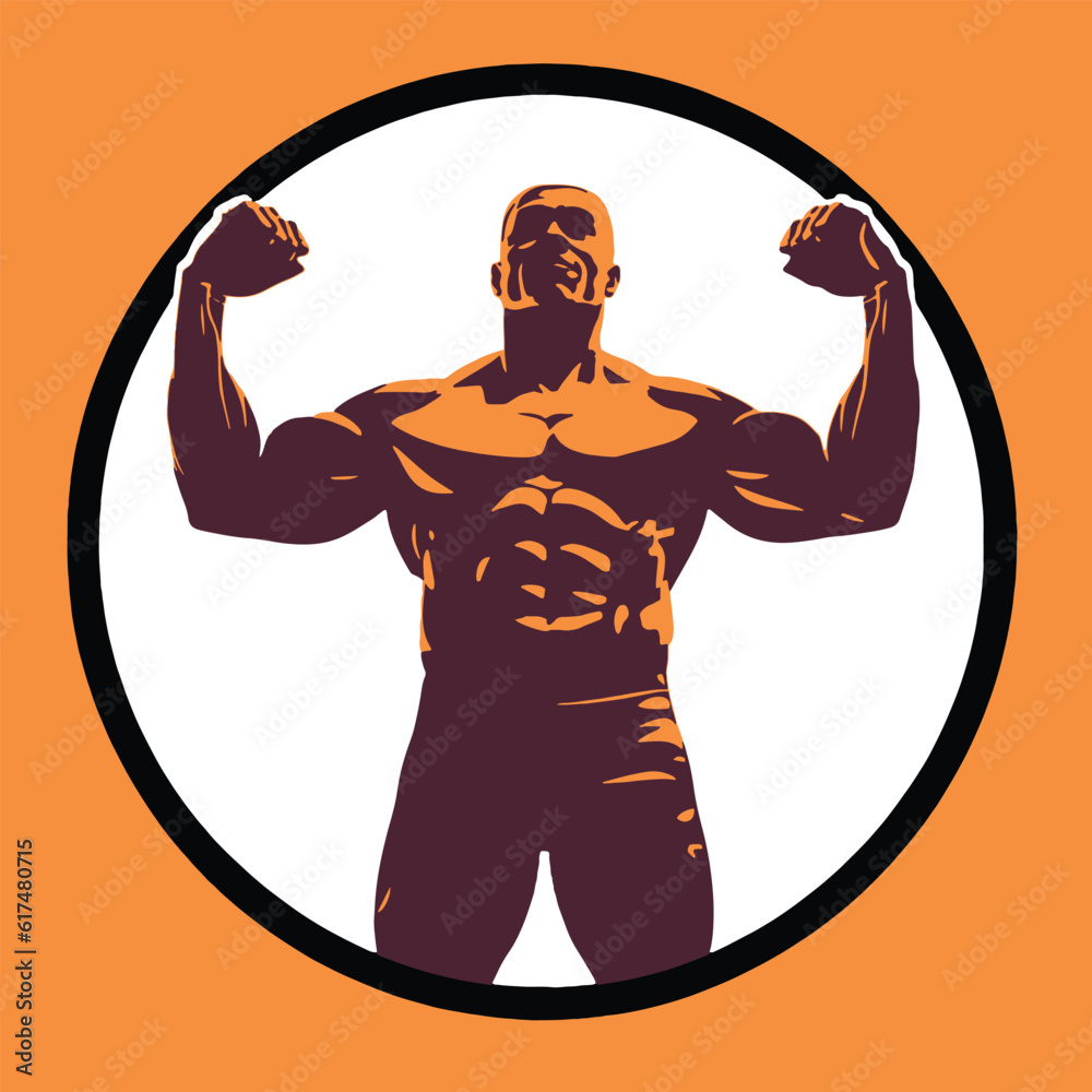 Sport man strong arms. Body builder athlete showing muscles, Muscular bodybuilder vector ...