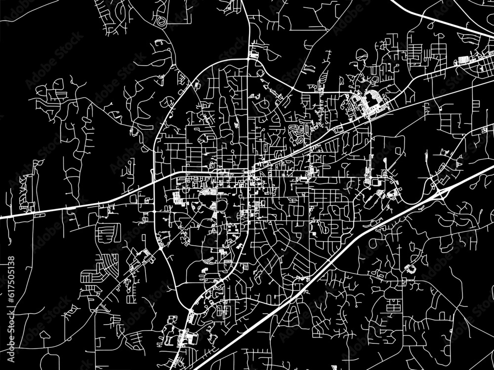 Vector road map of the city of Auburn Alabama in the United States of ...