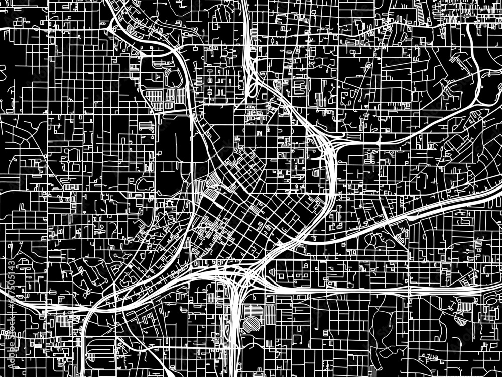 Vector road map of the city of Atlanta center Georgia in the United ...
