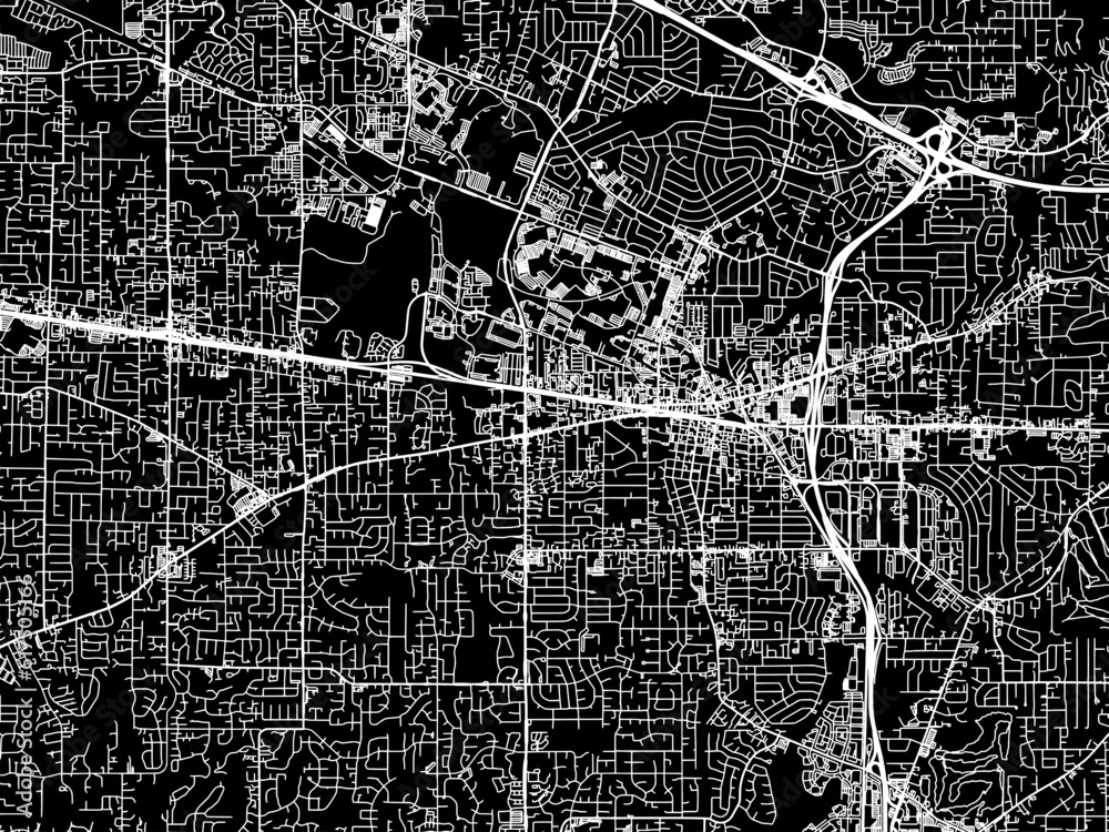 Vector road map of the city of Beaverton Oregon in the United States of ...