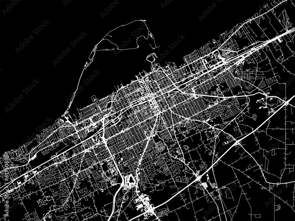 Vector road map of the city of Erie Pennsylvania in the United States ...