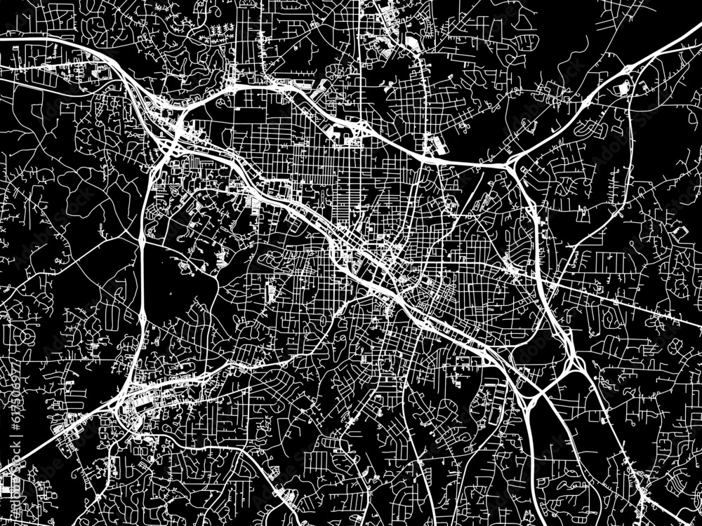Vector road map of the city of Durham North Carolina in the United ...