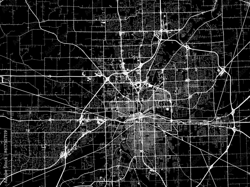Vector road map of the city of Fort Wayne Indiana in the United States ...