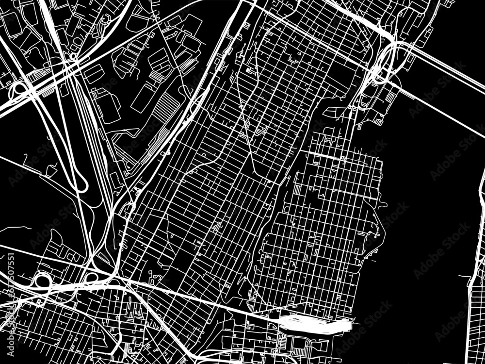 Vector road map of the city of Hoboken New Jersey in the United States ...
