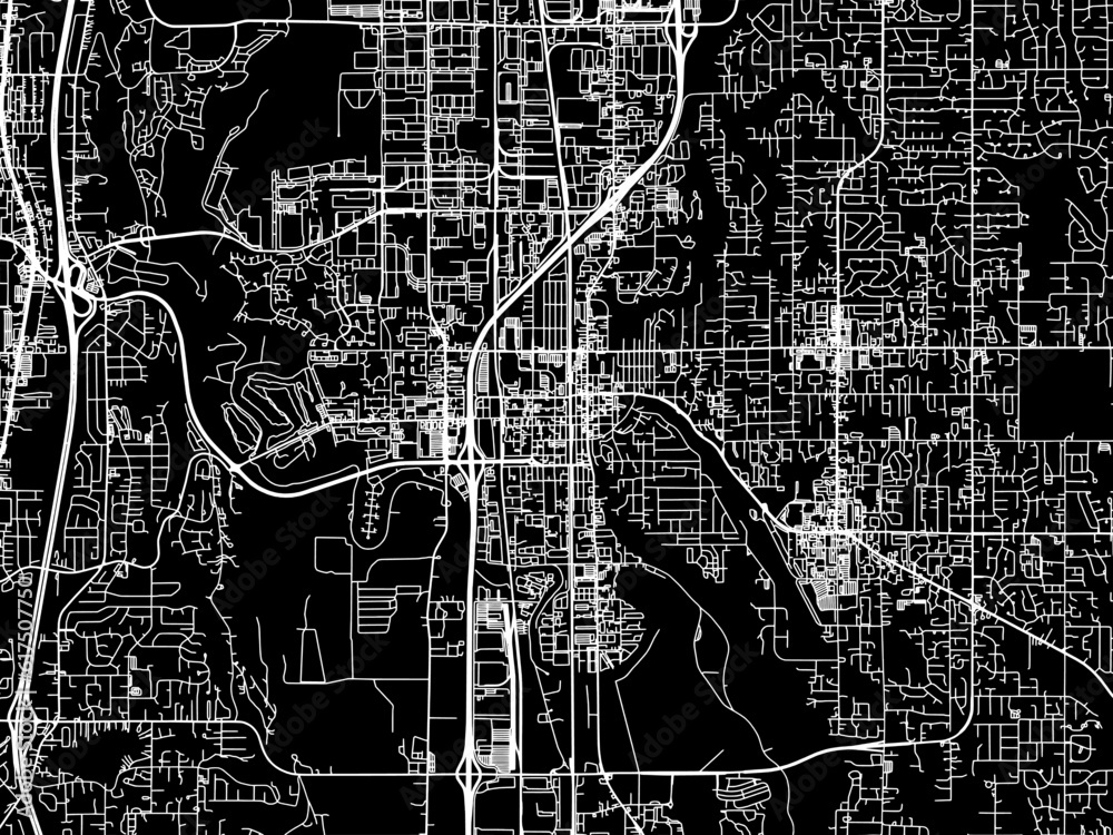 Vector road map of the city of Kent Washington in the United States of ...