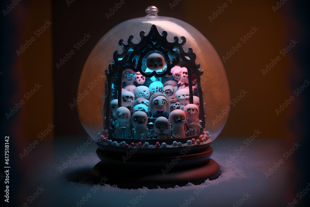 many cute sad ghosts trapped in a christmas snowglobe gothic film photo ...