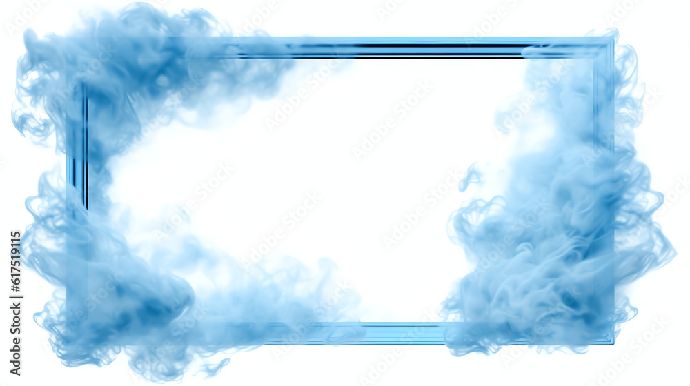 Blue frame with clouds sky heaven isolated transparent - Generative AI ...