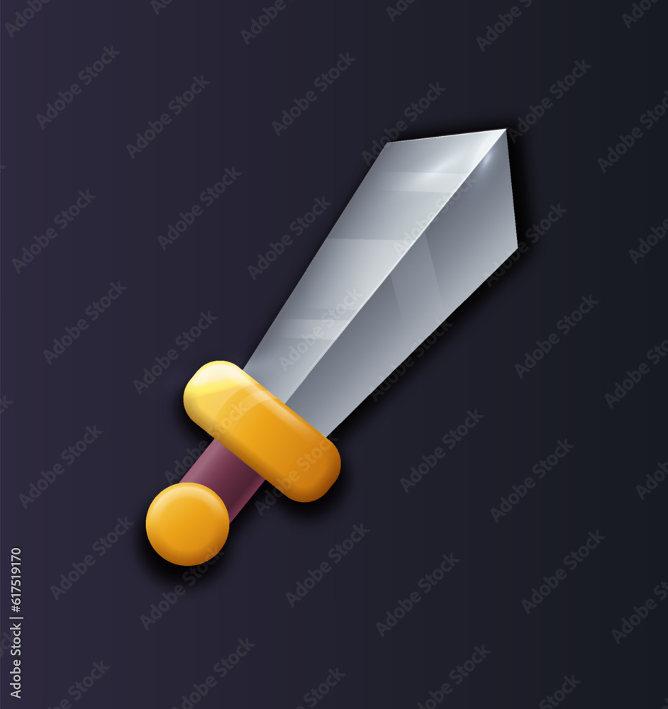 3D game sword icon concept Stock Vector | Adobe Stock