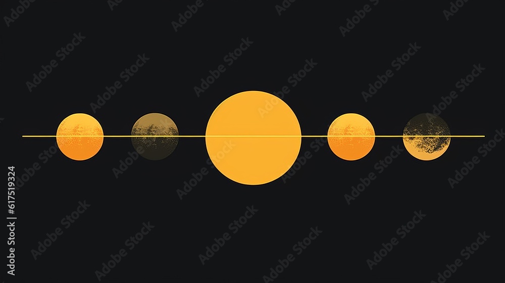 A solar eclipses, showing the alignment of the sun, moon, and Earth. AI ...