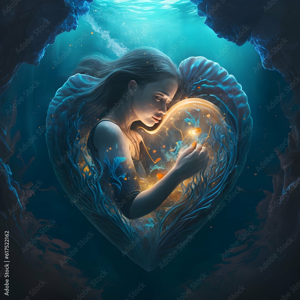 beautiful Pisces woman digging out blacked part of her heart that opens ...