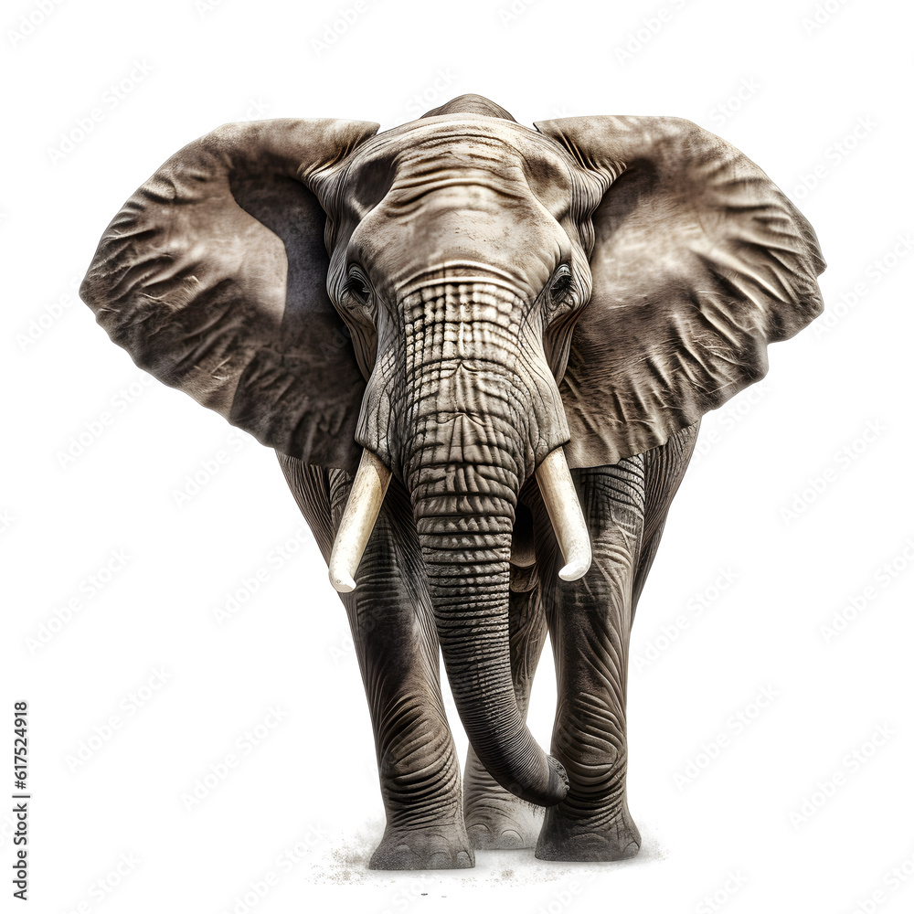 elephant, full body, isolated white background Stock Photo | Adobe Stock