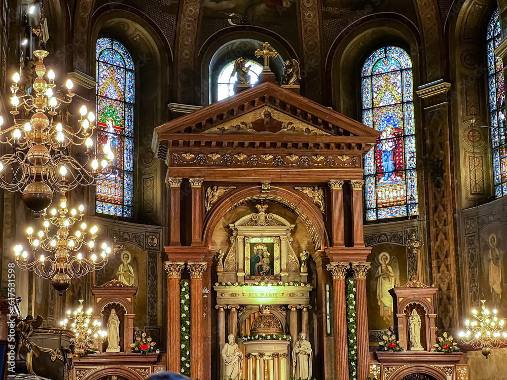 Piekary Slaskie, Poland, May 28, 2023: The main altar with the ...