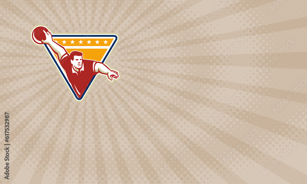 Business card showing Illustration of a ten-pin bowler ready to throw ...