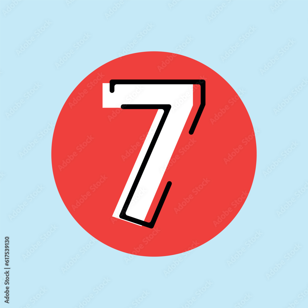 Number 7. numbering. number them. queue. a list with a number. counter ...