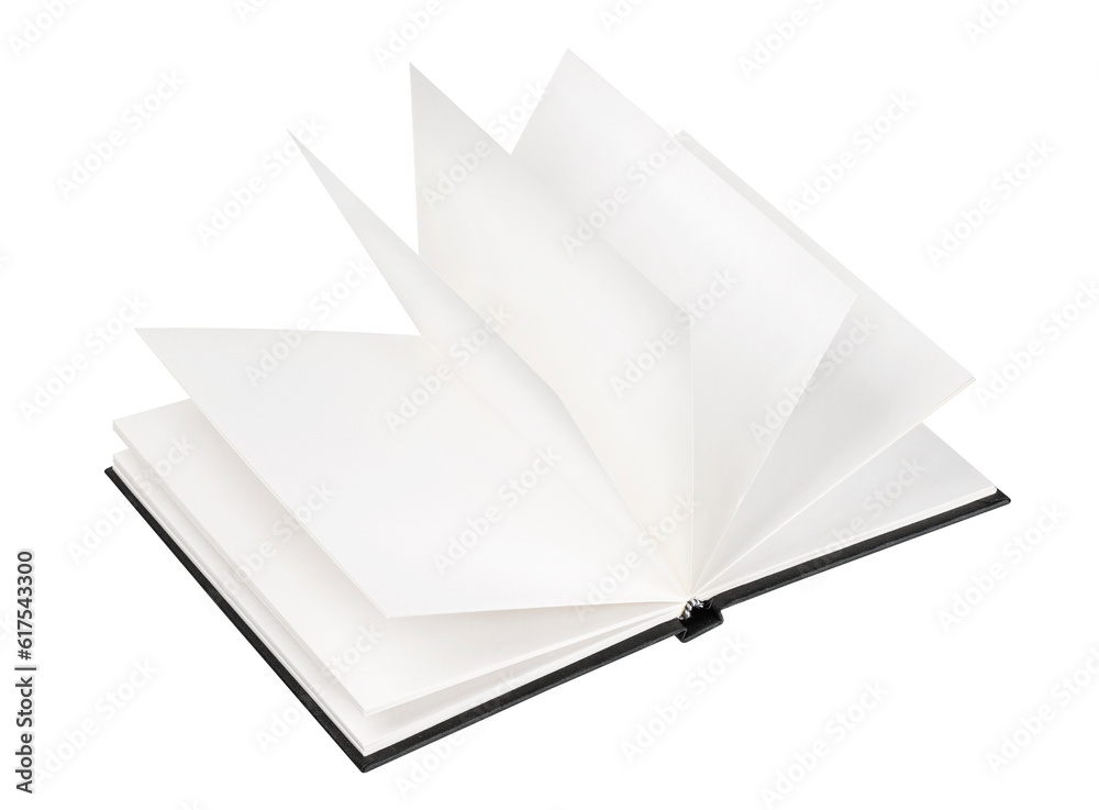 Open black book cover isolated on white background Stock Photo | Adobe ...