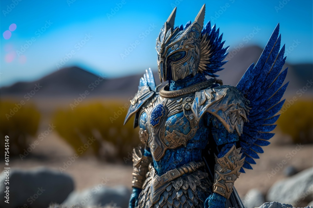 Peacock Kyanite Crystal and polished yooperlite armor clad warrior ...