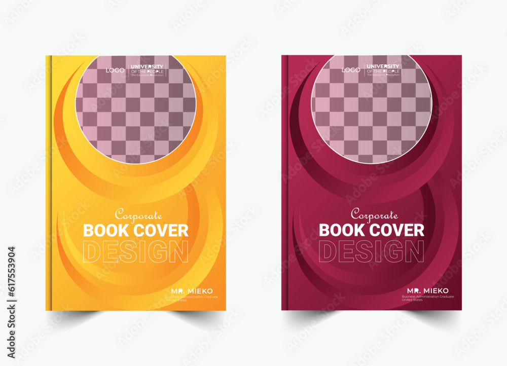 Standard book cover and spine design. style design covers of books ...