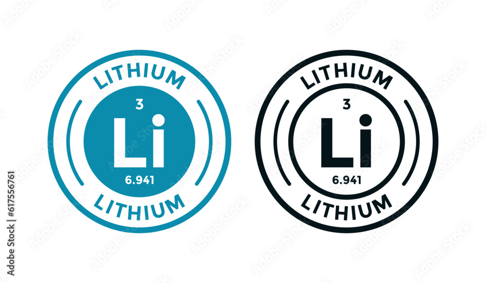 Lithium logo badge template. this is chemical element of periodic table ...