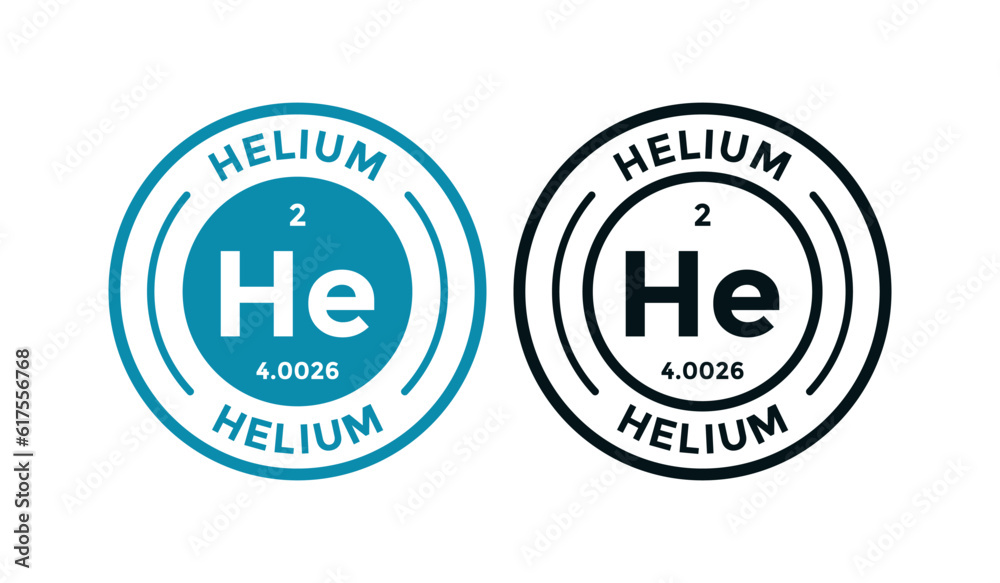 Vetor de Helium logo badge template. this is chemical element of ...